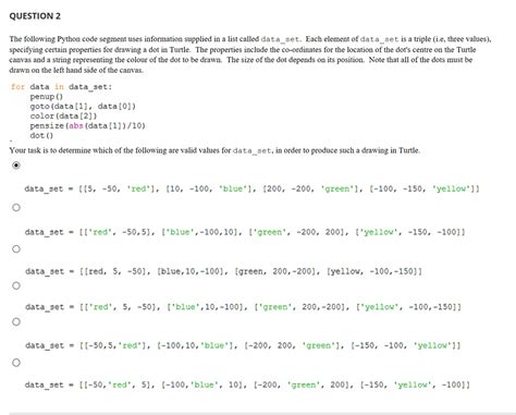 Solved Question2 The Following Python Code Segment Uses