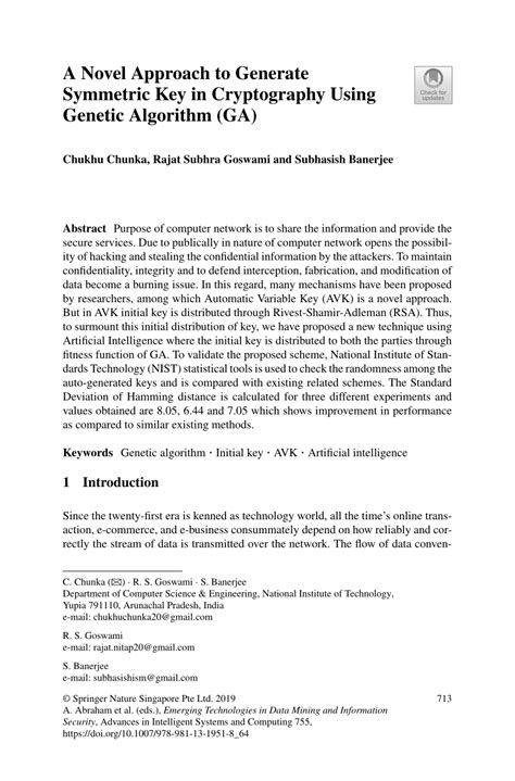 Pdf A Novel Approach To Generate Symmetric Key In Cryptography Using