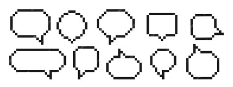 Premium Vector Pixel Speech Bubbles Pack Illustration In 8 Bit Pixel Art Styletext Boxes For
