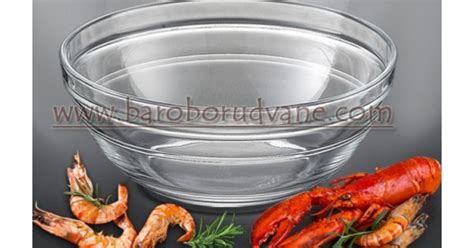 Голяма стъклена купа за салата и морски дарове