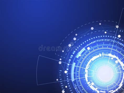 Blue Technology Circle And Computer Science Abstract Background With