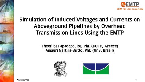 Pdf Simulation Of Induced Voltages And Currents On Aboveground Pipelines By Overhead