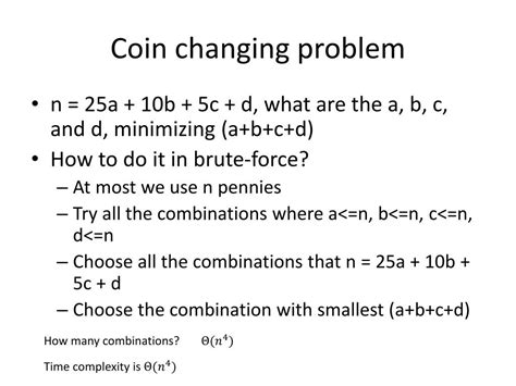 PPT Design And Analysis Of Algorithms Greedy Algorithms Coin Changing Problem PowerPoint