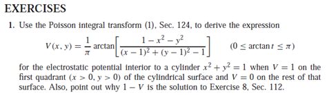 solved use the poisson integral transform 1 sec 124 to