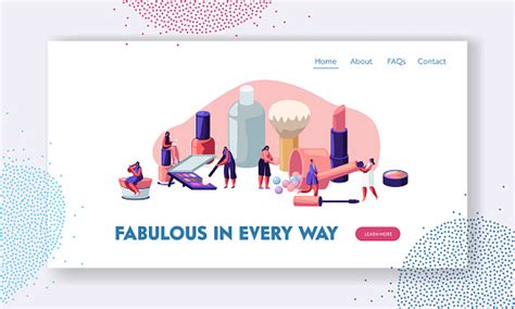 뷰티 살롱에서 스킨 케어 제품을 테스트하는 여성 메이크업 코스 메이크업 학교 화장품 마스터 클래스 얼굴 관리 및 뷰티 웹 사이트 방문 페이지 웹 페이지 만화 플랫 벡터