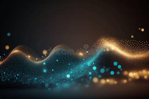 Technology Digital Wave Background Conceptbeautiful Motion Waving Dots