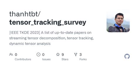 Github Thanhtbttensortrackingsurvey Ieee Tkde 2023 A List Of Up