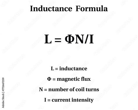 Inductance Formula On The White Background Education Science Babe Formula Vector