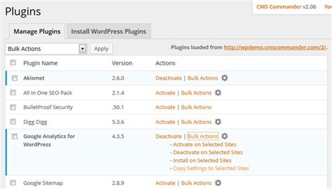 Copy Wordpress Plugin Settings Cms Commander