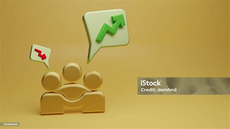 녹색 위쪽 화살표와 빨간색 아래쪽 화살표로 이야기하는 팀은 기업의 분석 목표 성과 또는 사업 계획의 기복을 설명합니다 3d 렌더링 0명에 대한 스톡 사진 및 기타 이미지