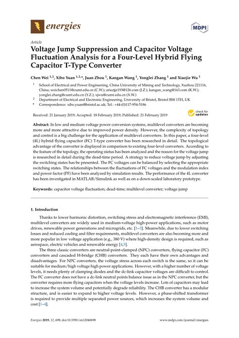Pdf Voltage Jump Suppression And Capacitor Voltage Fluctuation