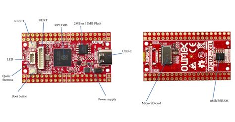 Open Hardware Rp2350b Boards Offer Up To 16mb Flash 8mb Psram Microsd