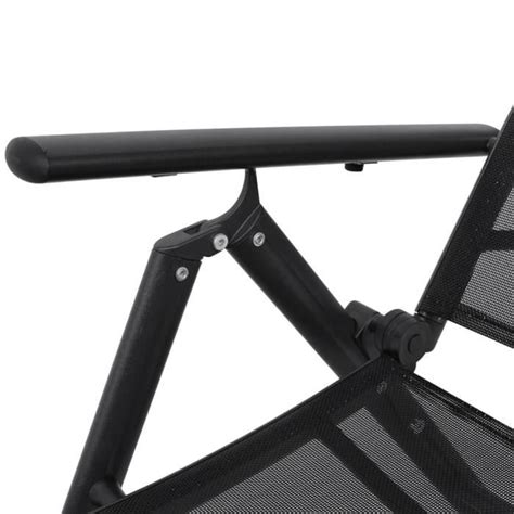 Zerodis Chaise Longue Pliable Aluminium Noir Re388 Cdiscount Jardin