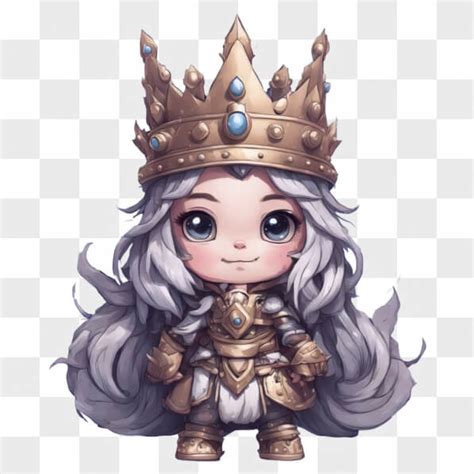 Download Chibi Queen Character In Armor Cartoons Online Creative Fabrica