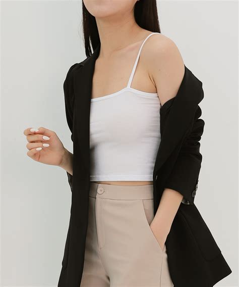 마른파이브 [2매입] 에어코튼 크롭나시 티셔츠 끈나시 탱크탑