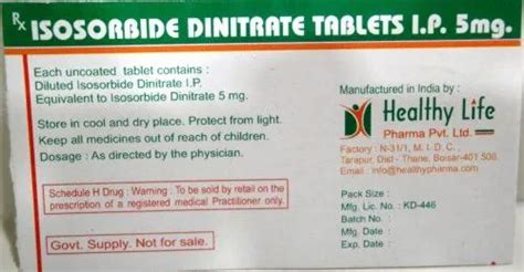 Isosorbide Dinitrate Tablets Ip 10 Mg At ₹ 7 2 Strip In Mumbai Id 23552873612