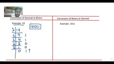 Number System Examples To Convert Decimal To Binary And Binary To Decimal Youtube