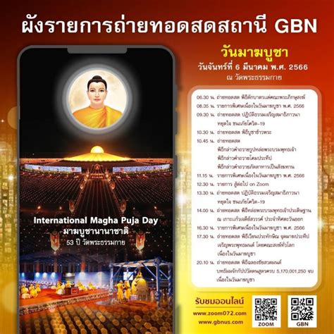 กำหนดการ วันมาฆบูชา ณ วัดพระธรรมกาย วันจันทร์ที่ 6 มีนาคม พ ศ 2566