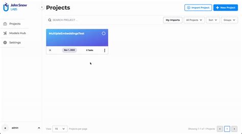 projects combining models trained with different embeddings new view setup set in project