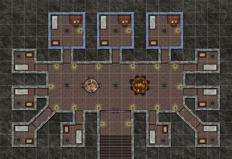 Prison Cellbock With Warded Cells With Grid Dnd World Map Dungeon