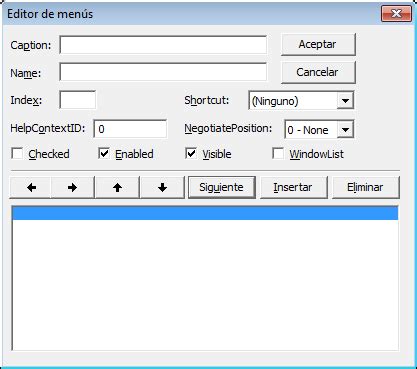 VISUAL BASIC 6 0 Editor de Menús Visual Basic 6 0