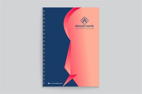 Premium Vector Blue Color Notebook Cover Design