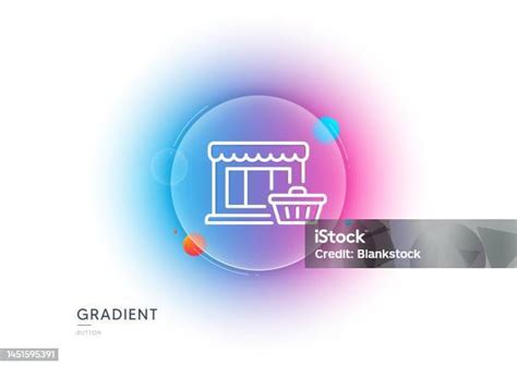 마켓플레이스 라인 아이콘입니다 쇼핑 상점 기호입니다 그라디언트 흐림 버튼 벡터 개념에 대한 스톡 벡터 아트 및 기타 이미지