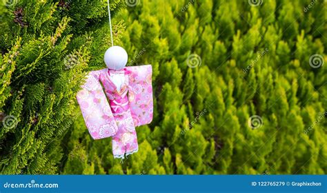 Teru Teru Bozu Japanese Rain Doll Wearing Kimono Stock Image Image