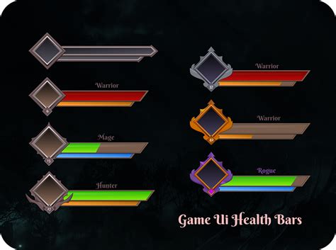 Health Bars Game Ui For Mmo And Rpg Games By Tooba On Dribbble
