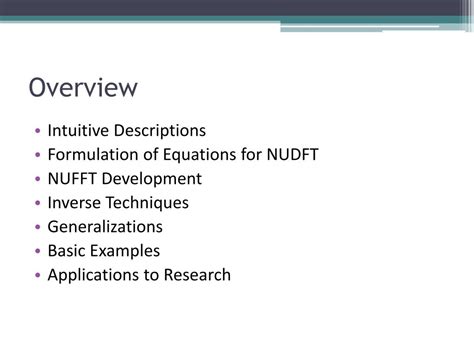 Ppt The Non Uniform Fast Fourier Transform Powerpoint Presentation