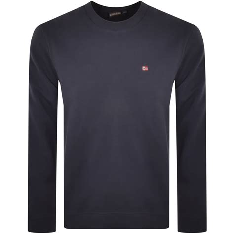 Napapijri Balis Flag Logo Sweatshirt Navy Mainline Menswear United States