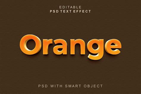 Premium Psd Orange 3d Text Effect
