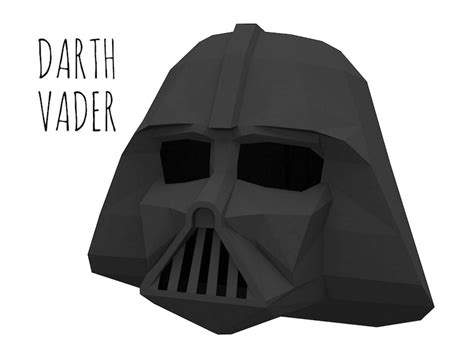 Darth Vader Helmet Template For Print Instruction Star Etsy