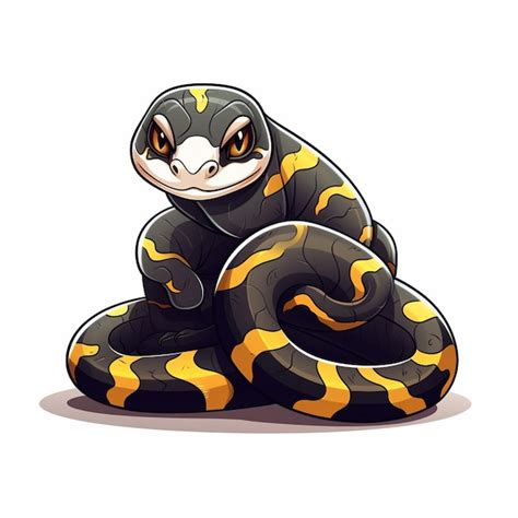 Premium Ai Image Banana Cinnamon Ball Python Drawings Cute Flat