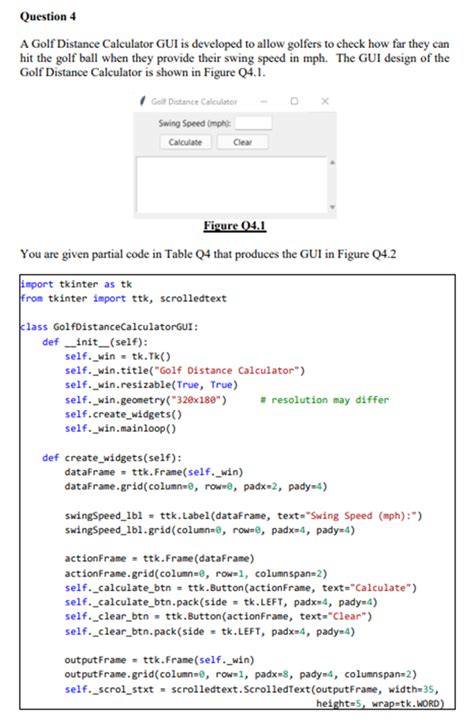 Solved A Golf Distance Calculator Gui Is Developed To Allow