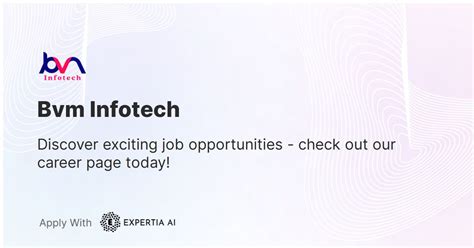 Bvm Infotech Career Page Jobs