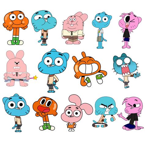 Gumball Png Bundle Gumball Characters Png Clipart Set Darwin Etsy