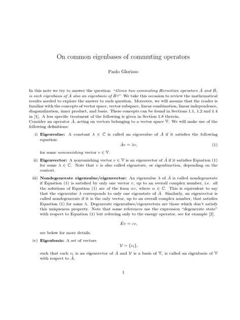on common eigenbases of commuting operators pdf pdf eigenvalues and