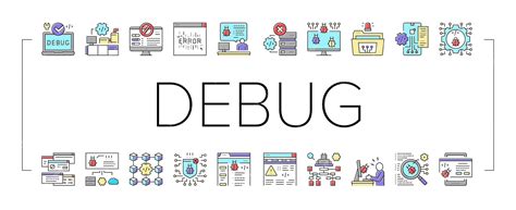 Premium Vector Debug Research And Fix Collection Icons Set Vector