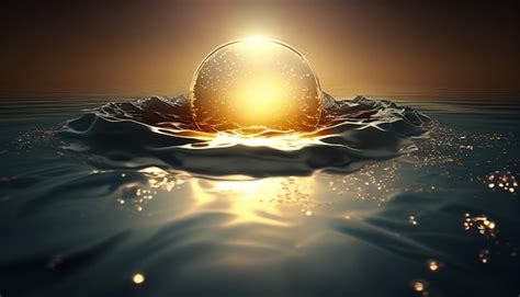 Premium Ai Image Realistic Water Ripple Sunshine Effect Background Generative Ai