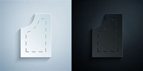 회색과 검은색 배경에 격리된 바느질 패턴 아이콘을 용지 로 잘라냅니다 바느질을 위한 표시 종이 아트 스타일 벡터 3차원 형태에 대한 스톡 벡터 아트 및 기타 이미지 Istock