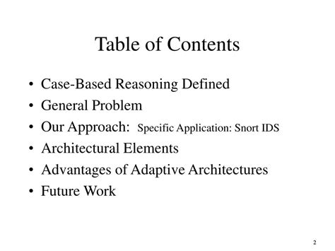 Ppt Adaptive Case Based Reasoning Architectures For Critical