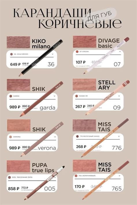 Подборка карандашей для губ Карандаш для губ Косметика Elf Макияж база
