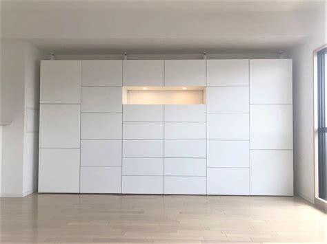 リビング収納スペースにはikea Bestaの壁面収納＠stay Home Elk Garage