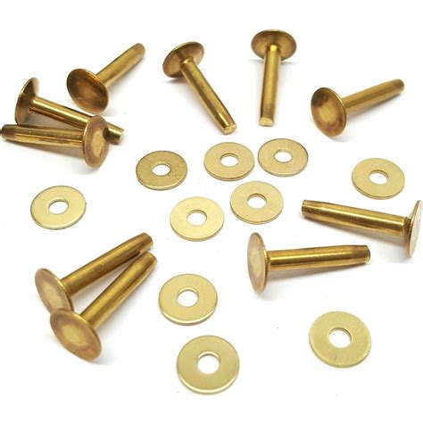 9 Solid Brass 10 Pk Rivets And Burrs Solid Brass 20 Pieces Total 1 L ⋆ Saddles N Such Smc