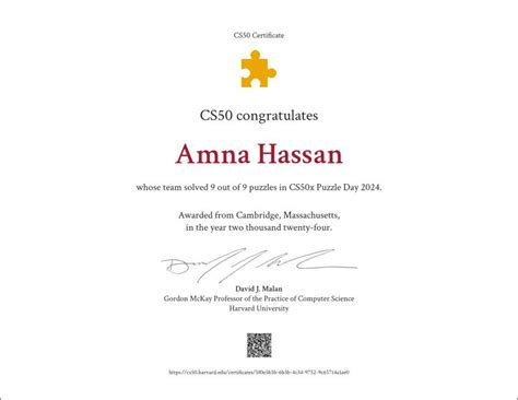 Amna Hassan On Linkedin Cs50 Cs50x Puzzleday Innovation Teamwork