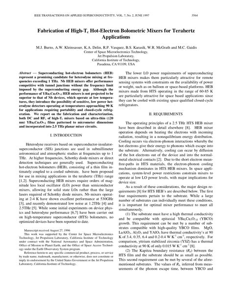 Pdf Fabrication Of High Tc Hot Electron Bolometric Mixers For Terahertz Applications