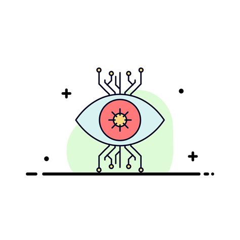 Infrastructure Monitoring Surveillance Vision Eye Flat Color Icon Vector 15004086 Vector Art At