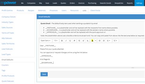 Configuring And Using The Quote Approval Workflow M Power Software Help Centre