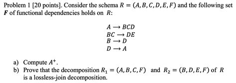 Solved Problem 1 20 Points Consider The Schema R Chegg Com